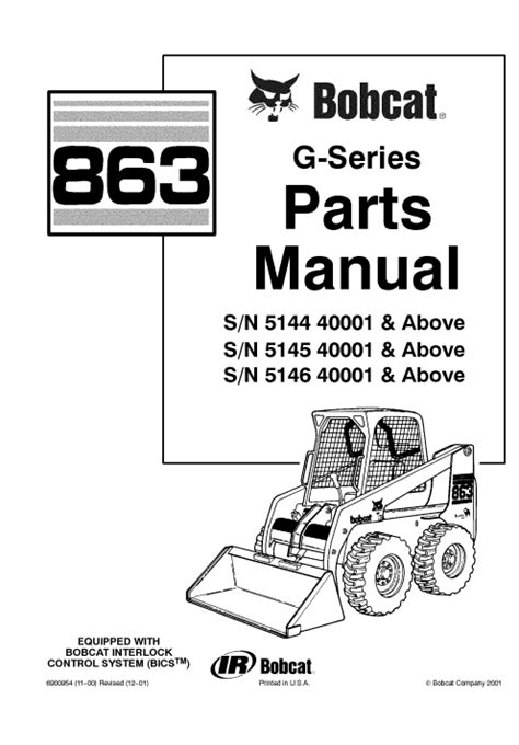 BOBCAT SERVICE MANUAL DOWNLOAD Bobcat 863 G Series Skid Steer Parts Manual