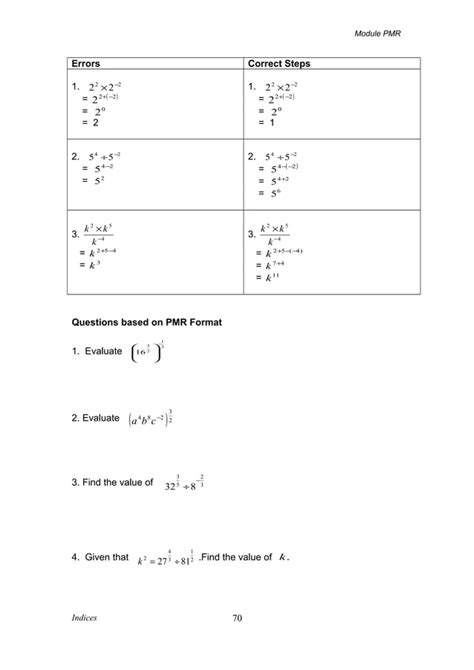 Chapter 6 Indices DOC Physics Science Chapter 6 Indices DOC Physics Science