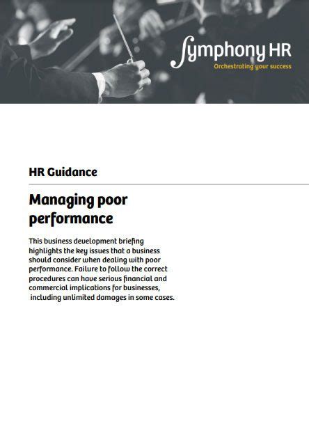 Managing Poor Performance Symphony Hr