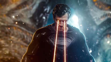 Superman Black Suit Heat Vision Justice League Snyder Cut 4k Hd