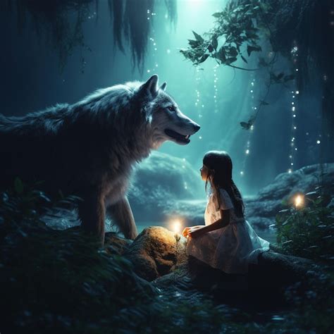 Girl And Wolf Art