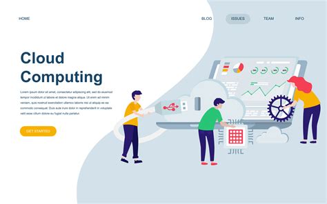 Modern Flat Web Page Design Template Of Cloud Technology 279978 Vector Art At Vecteezy