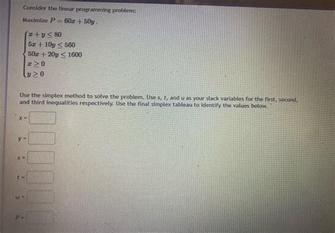 Solved Consider The Linear Programming Problem Maximize P