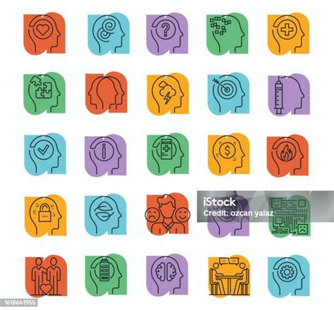 정신 건강 라인 아이콘 편집 가능한 스트로크 건강 관리 의학 병원 침대 병원 인간의 두뇌 질병 외로움 정신 건강 심리 치료 정신 분열증 정신 건강에 대한 스톡 벡터 아트 및