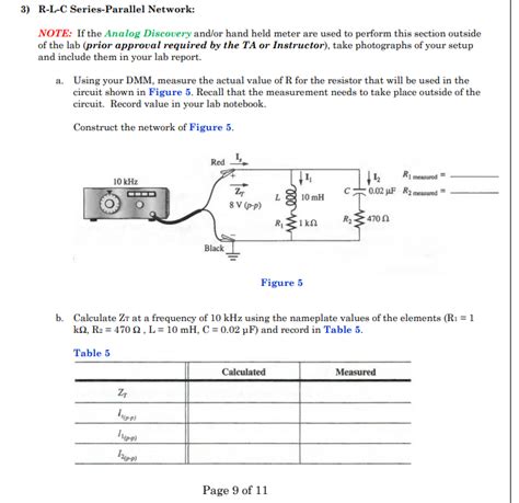 Solved 3 R L C Series Parallel Network Note If The Analog