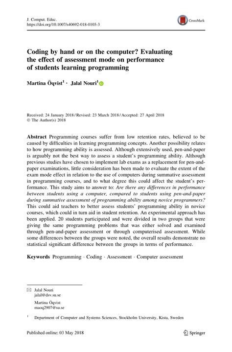 Pdf Coding By Hand Or On The Computer Evaluating The Effect Of