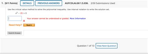 Solved 1 [0 1 Points] Details Previous Answers Aufcolalg8