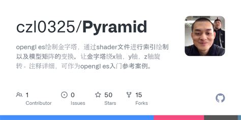 Github Czl0325pyramid Opengl Es绘制金字塔，通过shader文件进行索引绘制以及模型矩阵的变换，让金字塔绕x轴，y轴，z轴旋转。注释详细，可作为