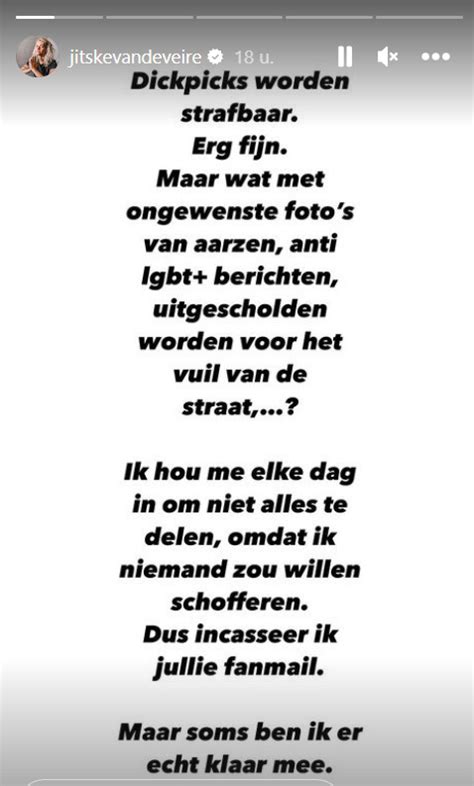 Jitske Van De Veire Deelt Ongewenste Fotos Die Ze Kreeg Van Volgers