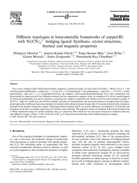 Pdf Different Topologies In Heterometallic Frameworks Of Copper Ii With Bridging Ligand