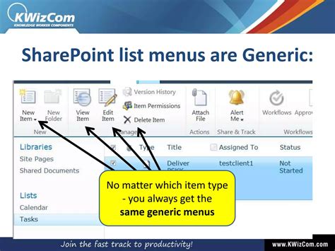 Kwizcom Sharepoint List Custom Actions Feature Product Overview Pptx