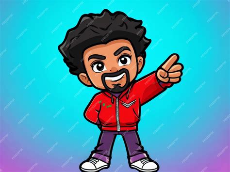 Happy Black Man Cartoon Showing Different Poses Vector Illustration