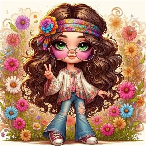 Hippie Girl Outfit Girly Art Japan Tattoo Design Hippie Art