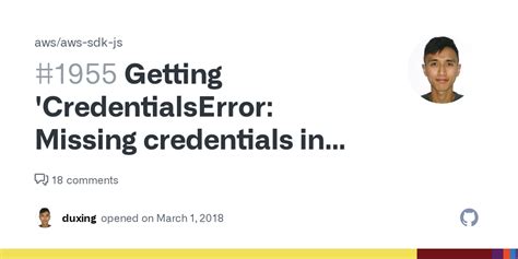 Getting Credentialserror Missing Credentials In Config When Using