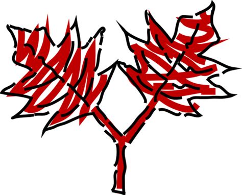 Red Leaves Drawing Vector Graphics Public Domain Vectors