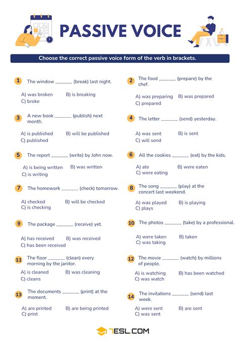 Mastering The Passive Voice Worksheets And Exercises With Answer Key