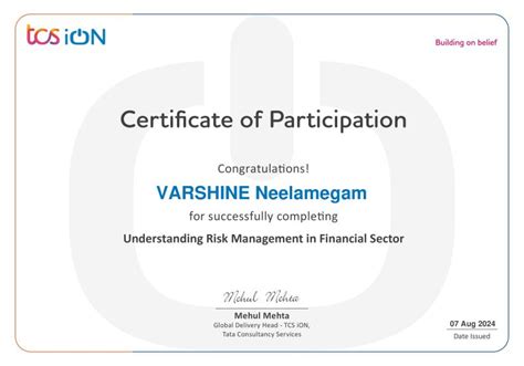 varshine neelamegam on linkedin tcsion tcs financialrisk
