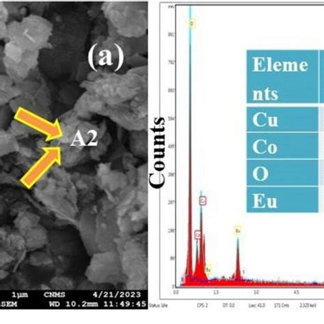 Edx Spectra With A Sem Images Selected Area Of Composition B Energy
