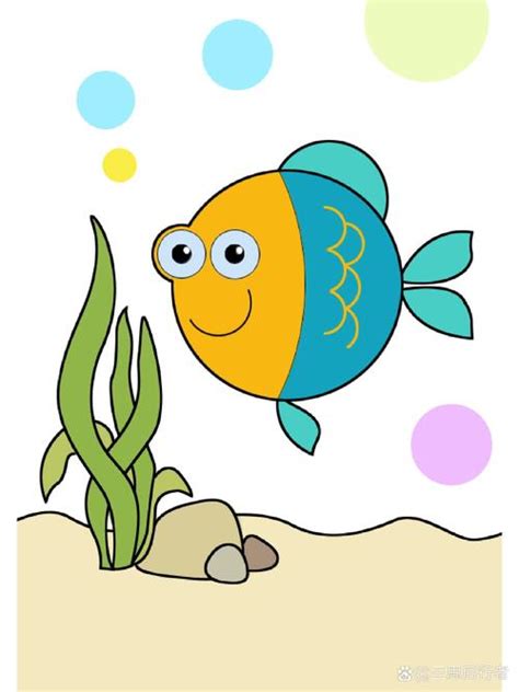 海洋鱼简笔画涂色大全简单（14张） 简笔画图片大全