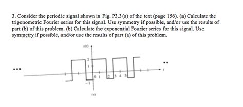 Solved 3 Consider The Periodic Signal Shown In Fig P3 3 A Chegg Com