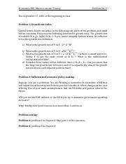 Problem Set 1 Docx Economics 82b Macroeconomic Theory Problem Set 1 Due September 17 2021 At