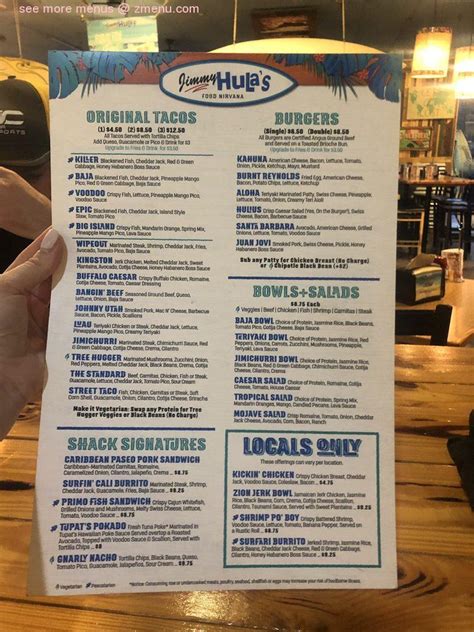 Online Menu Of Jimmy Hulas Restaurant Jacksonville Florida 32225 Zmenu