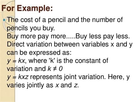 Joint Variation Examples Real Life