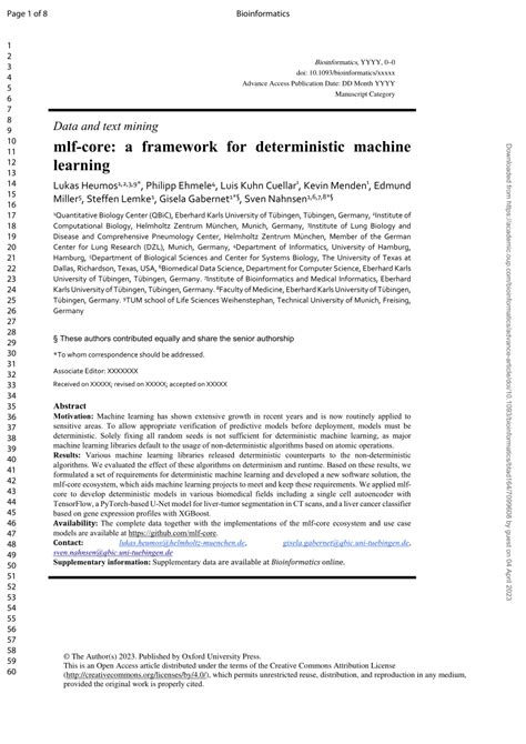 PDF Mlf Core A Framework For Deterministic Machine Learning