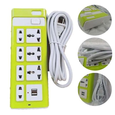 Socket Extension Green002 3m Extension Cord With Usb Port Power Strip