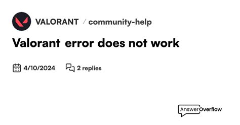 Valorant Error Does Not Work Valorant