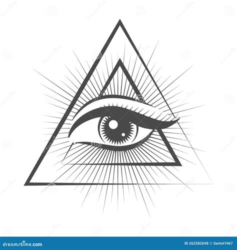All Seeing Eye In Triangle Masonic Symbol Emblem Royalty Free Illustration