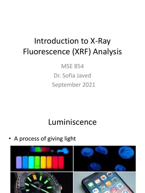 Introduction To X Ray Fluorescence Xrf Analysis Mse 854 Dr Sofia