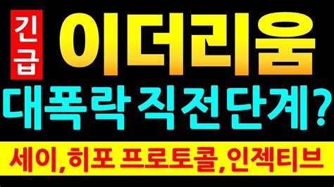 이더리움 전망 대폭락 직전 단계 조정 가능성 커졌다 세이 히포프로토콜 인젝티브 이더리움전망 이더리움호재 이더리움코인전망 Youtube