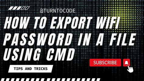 How To Export All Connected Wifi Passwords In File Using Cmd Tips And Tricks Youtube