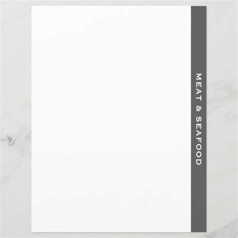 Cookbook Divider Gray And White Meat And Seafood Zazzle Recipe