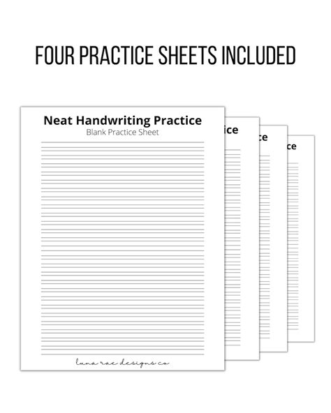 Neat Handwriting Practice Sheets Digital Download Adult Handwriting Practice Hand