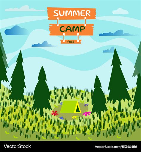 Summer Camp Royalty Free Vector Image Vectorstock
