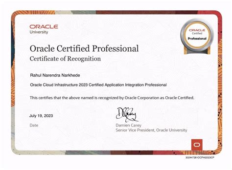 Oracle Oraclecertified Oraclecloud Tcs Rahul Narkhede