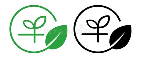 Icon Sprouting Seedling Or Plant Within A Circular Frame Green Leaf