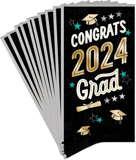 Yomont 24 Pack Gold Foil Graduation Cards 2024 Money