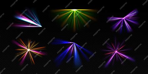 밝은 광선 레이저 광선 네온 글로우 효과 무료 벡터