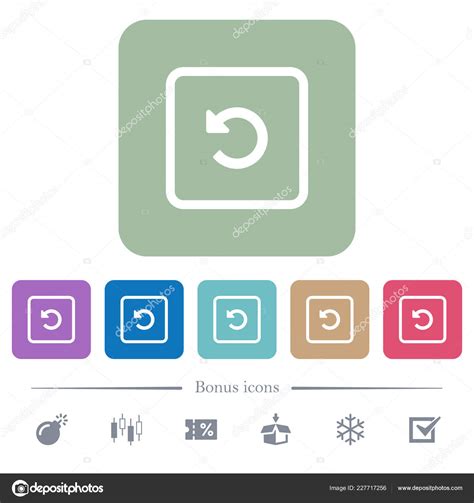 Rotate Object Left White Flat Icons Color Rounded Square Backgrounds