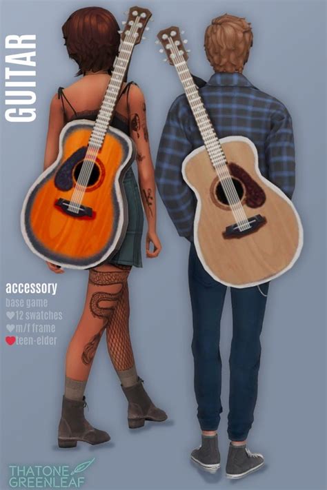 Sims 4 Accessories Cc 25 Maxis Match Sims 4 Guitar Cc Backpack Cc