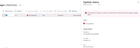 azure update manager windows 10 image sku not supported microsoft qanda