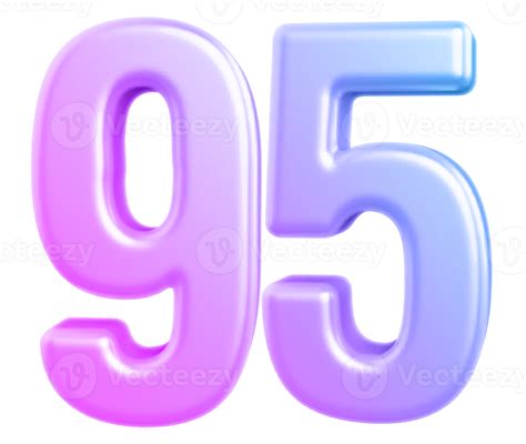 3d Number 95 Gradient 36309106 Png