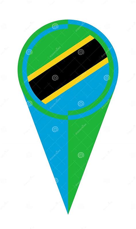 Tanzania Map Pointer Location Flag Stock Vector Illustration Of Label
