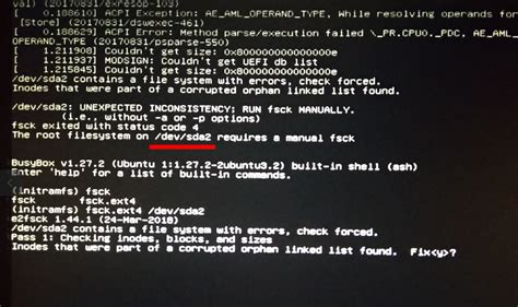 Ошибка Initramfs Ubuntu 1804 Unix подобные ОС Rooticms