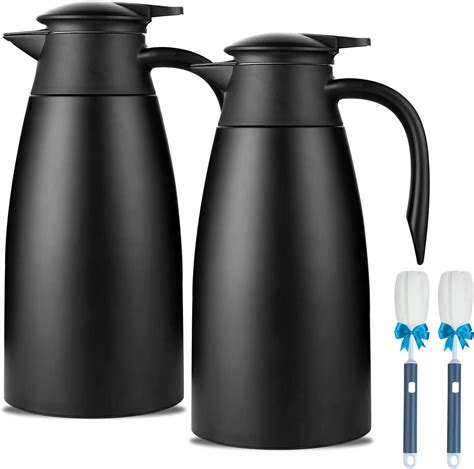 Ximrirals 2 Pack 68oz Thermal Coffee Carafe Stainless Steel Double Walled Vacuum Insulated