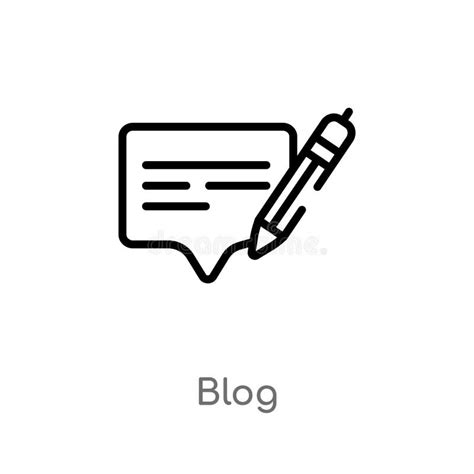 Outline Blog Vector Icon Isolated Black Simple Line Element