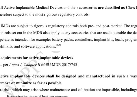 Examples Of Active Implantable Devices Download Scientific Diagram